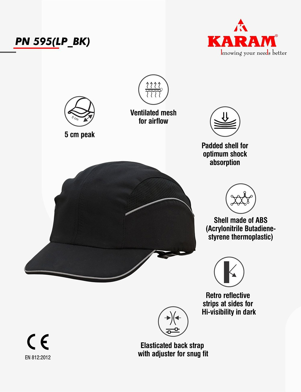 Shop KARAM Bump Cap with Retroreflective Strips for Head Safety